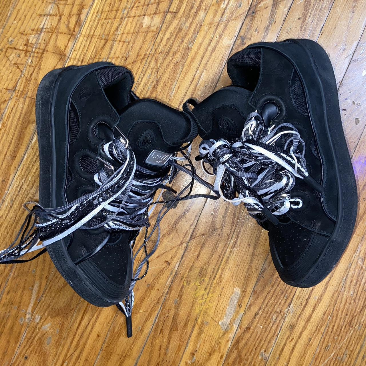 Black and white muti lace Lanvins Worn a lil Box... - Depop