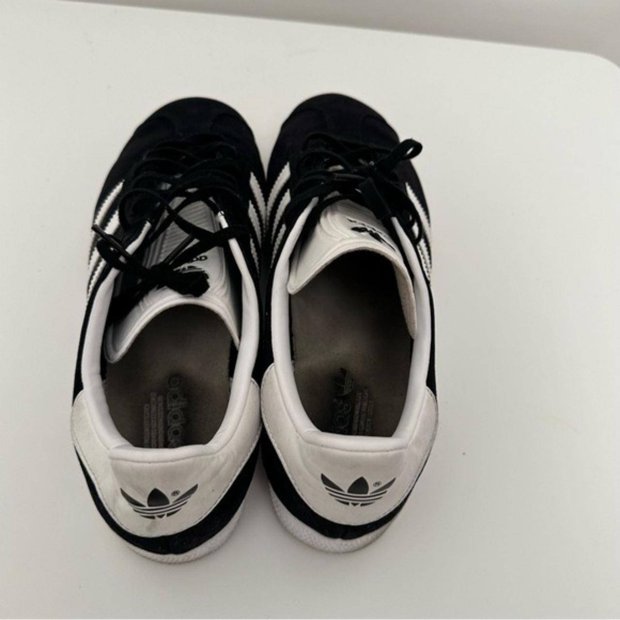 Addias gazelle 3 stripe Mens size 13 suede black and... - Depop