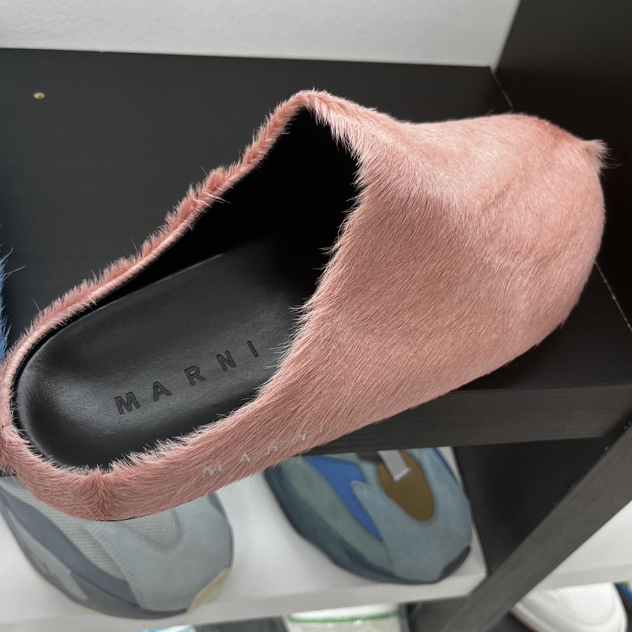Marni pink fuzzy slides Sizes 7-12 Hottest slides... - Depop