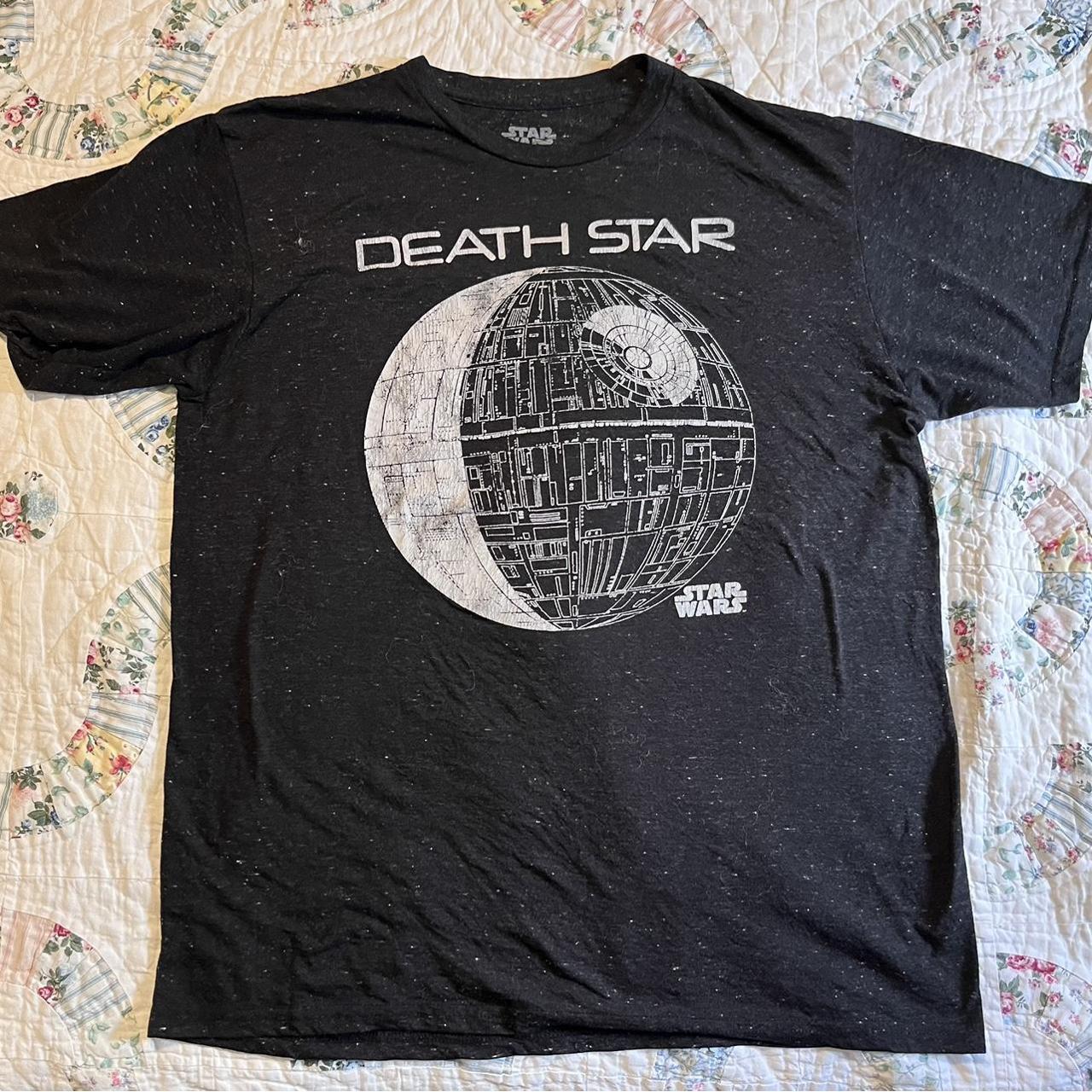 Star Wars Death Star Shirt Black with white... - Depop
