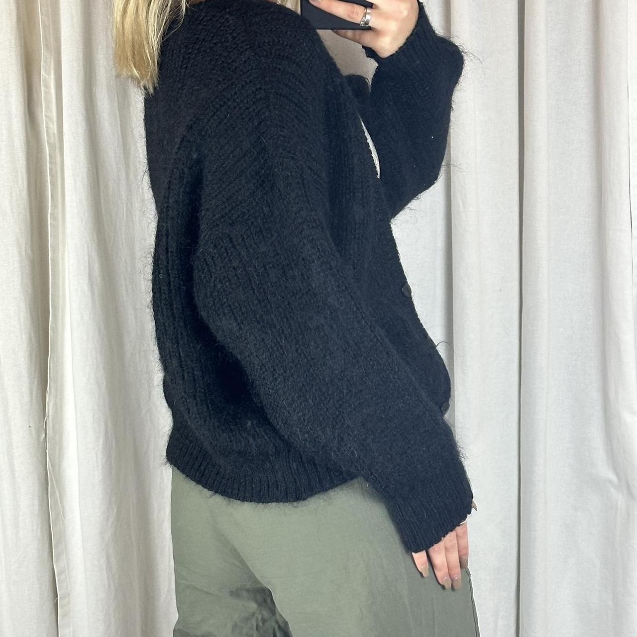 Vintage mohair cardigan Fluffy black cardigan in a... - Depop