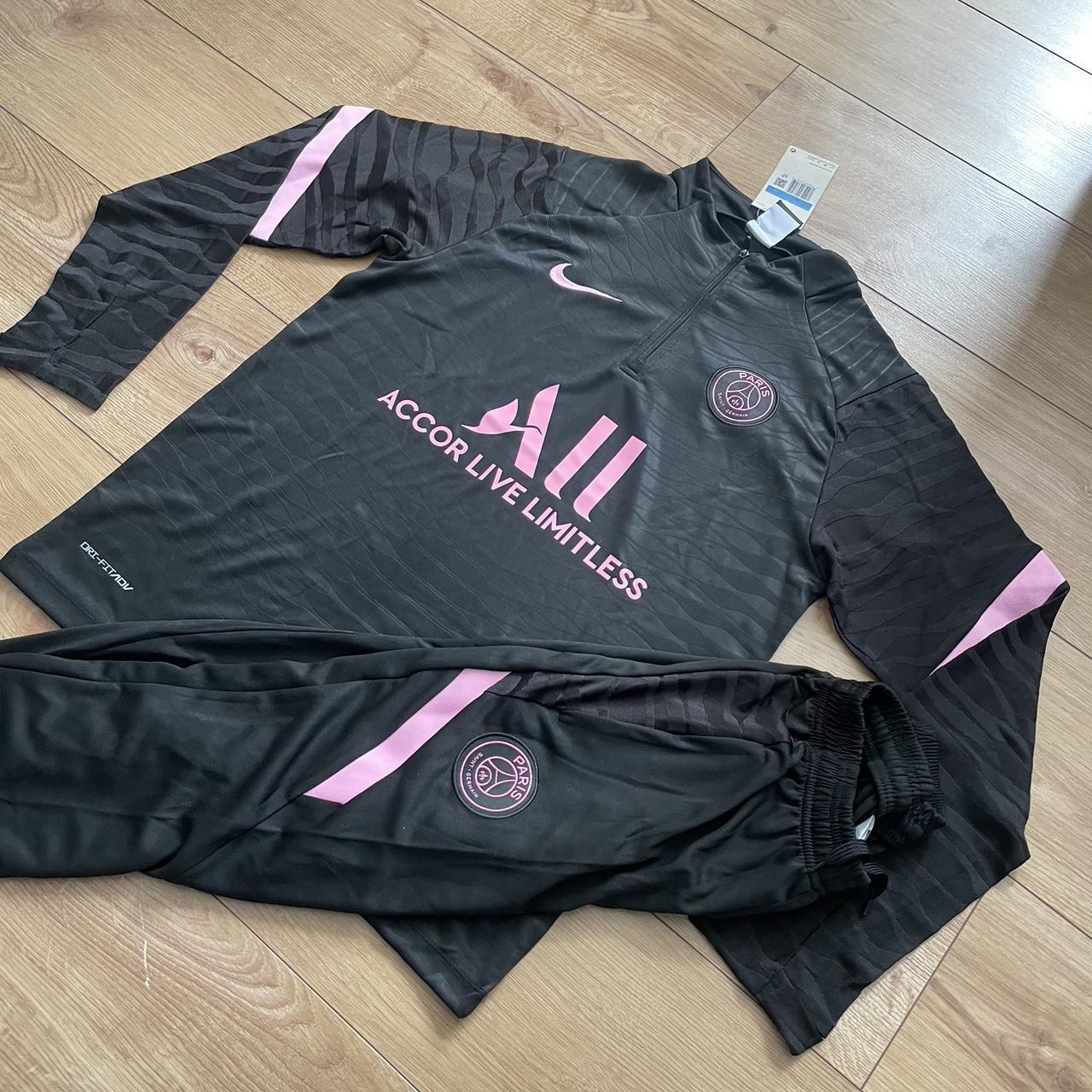 PSG Training Kit Tracksuit-Black/Pink Brand New Size... - Depop