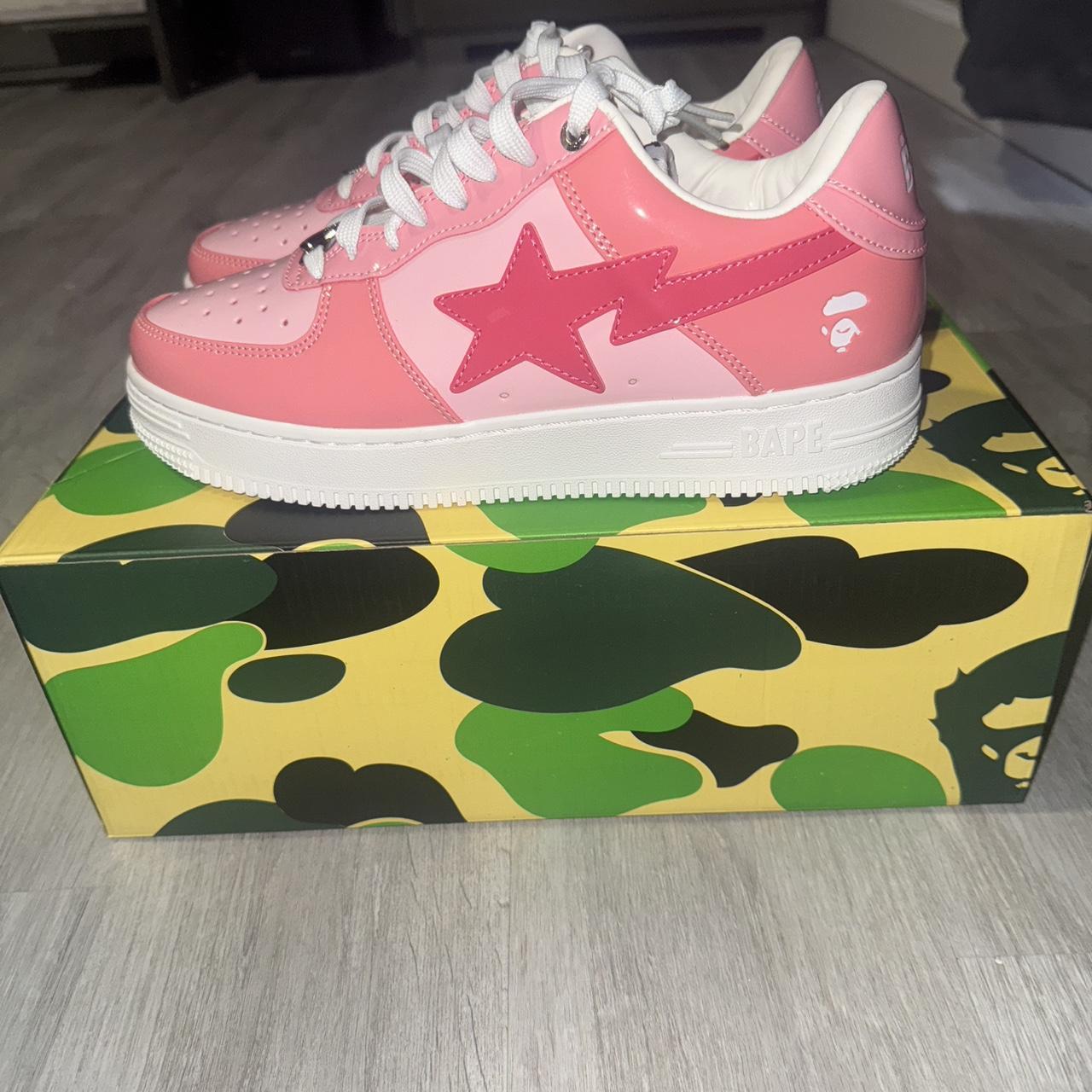 Pink and White BapeStas Size 8.5 DEADSTOCK ( I am... - Depop