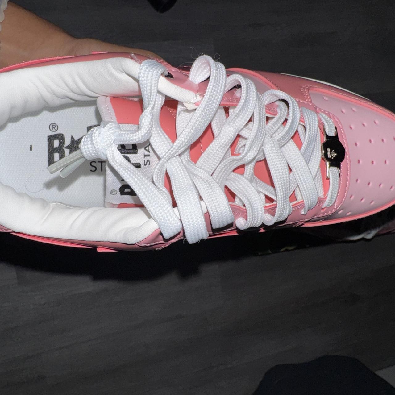 Pink and White BapeStas Size 8.5 DEADSTOCK ( I am... - Depop