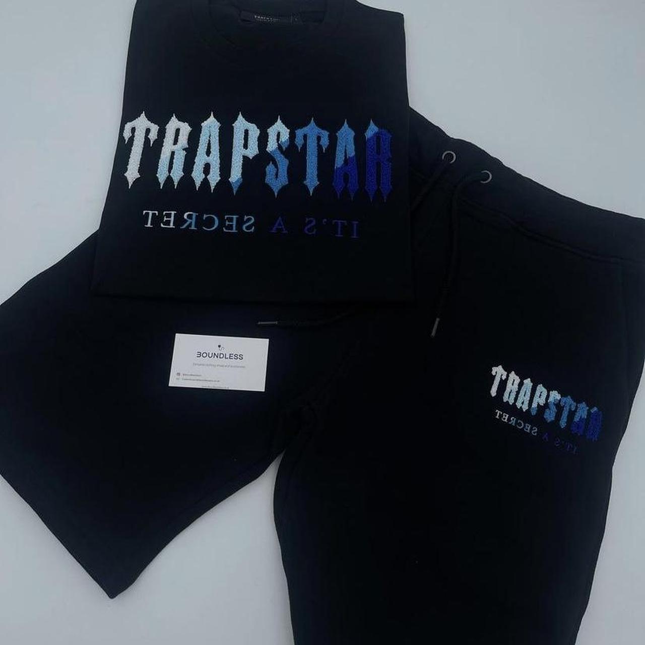 Trapstar short set summer set black ice black... - Depop