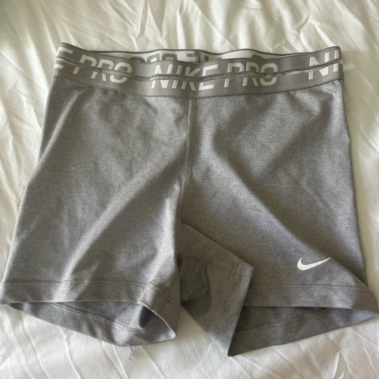 Gray Dri-Fit Nike Pro Medium shorts Good condition - Depop