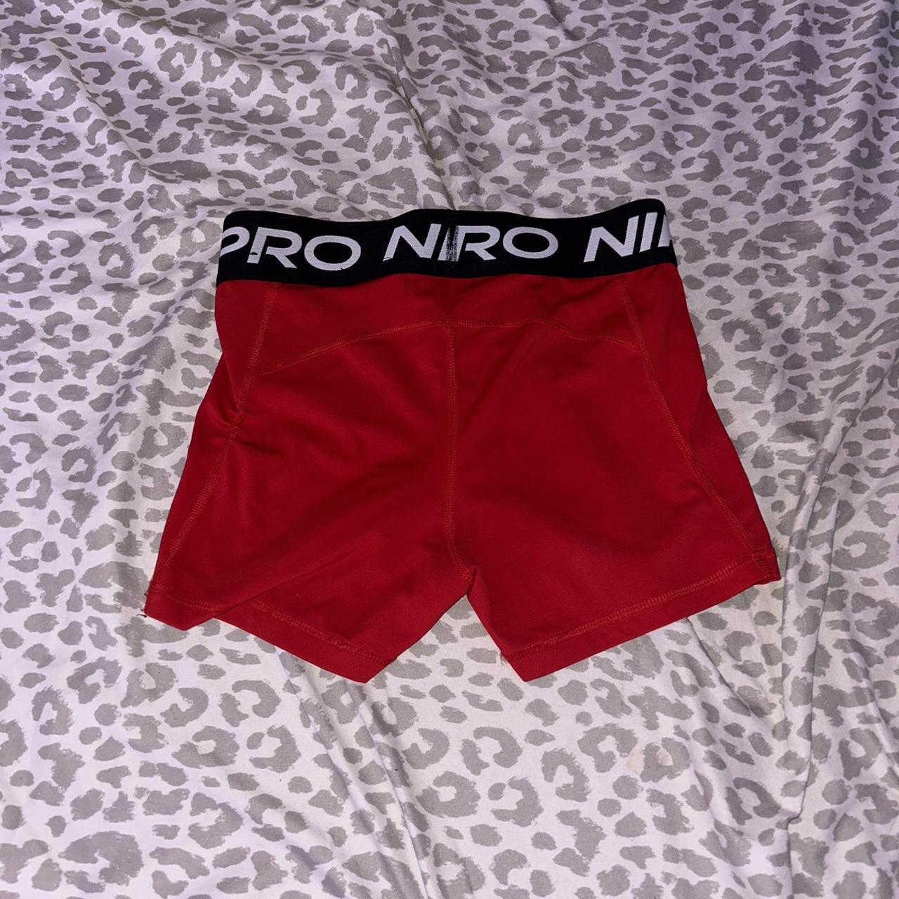 vibrant red nike pros never worn, no flaws, size... - Depop