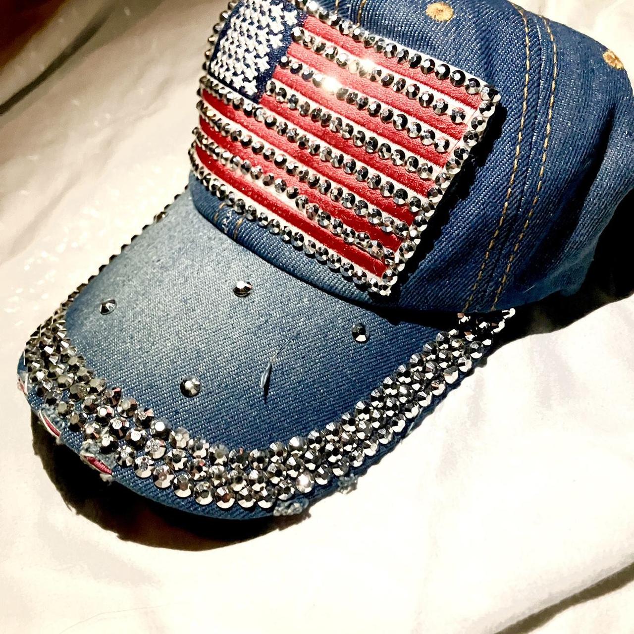 2000s Blingy American Denim Baseball Cap 🇺🇸 #y2k... - Depop