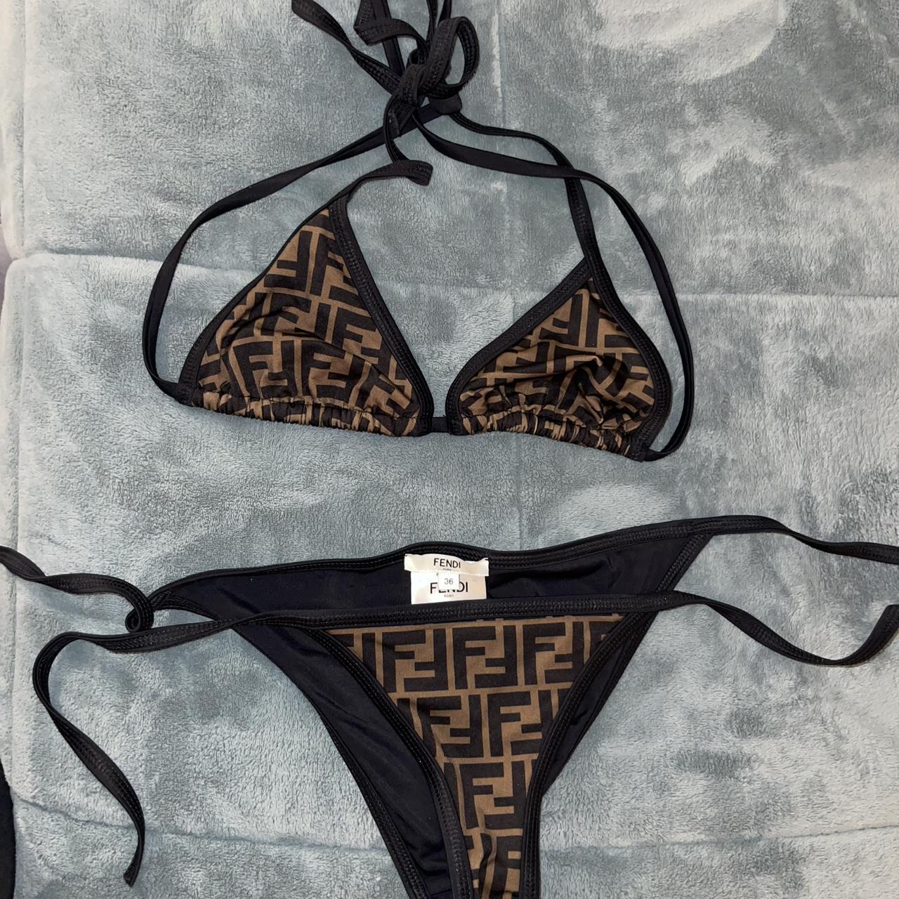Like new Fendi two piece Brown Lycra bikini Only... | Depop
