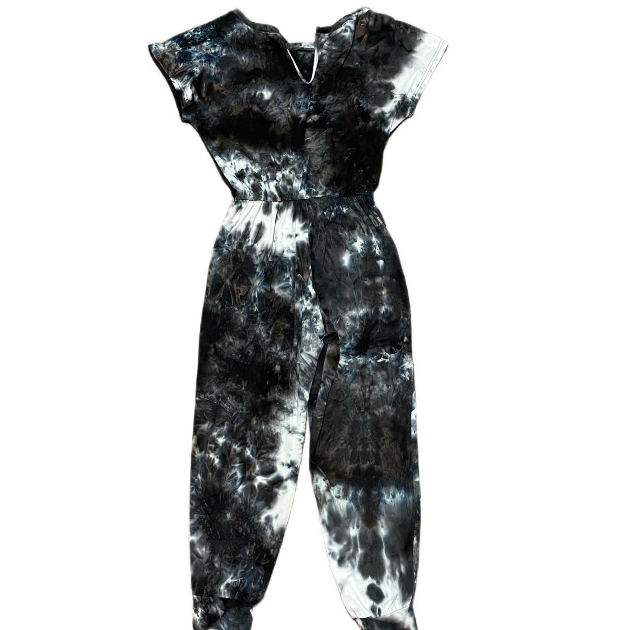 Black Tie Dye Jump Suit! size m. superrr comfy... - Depop