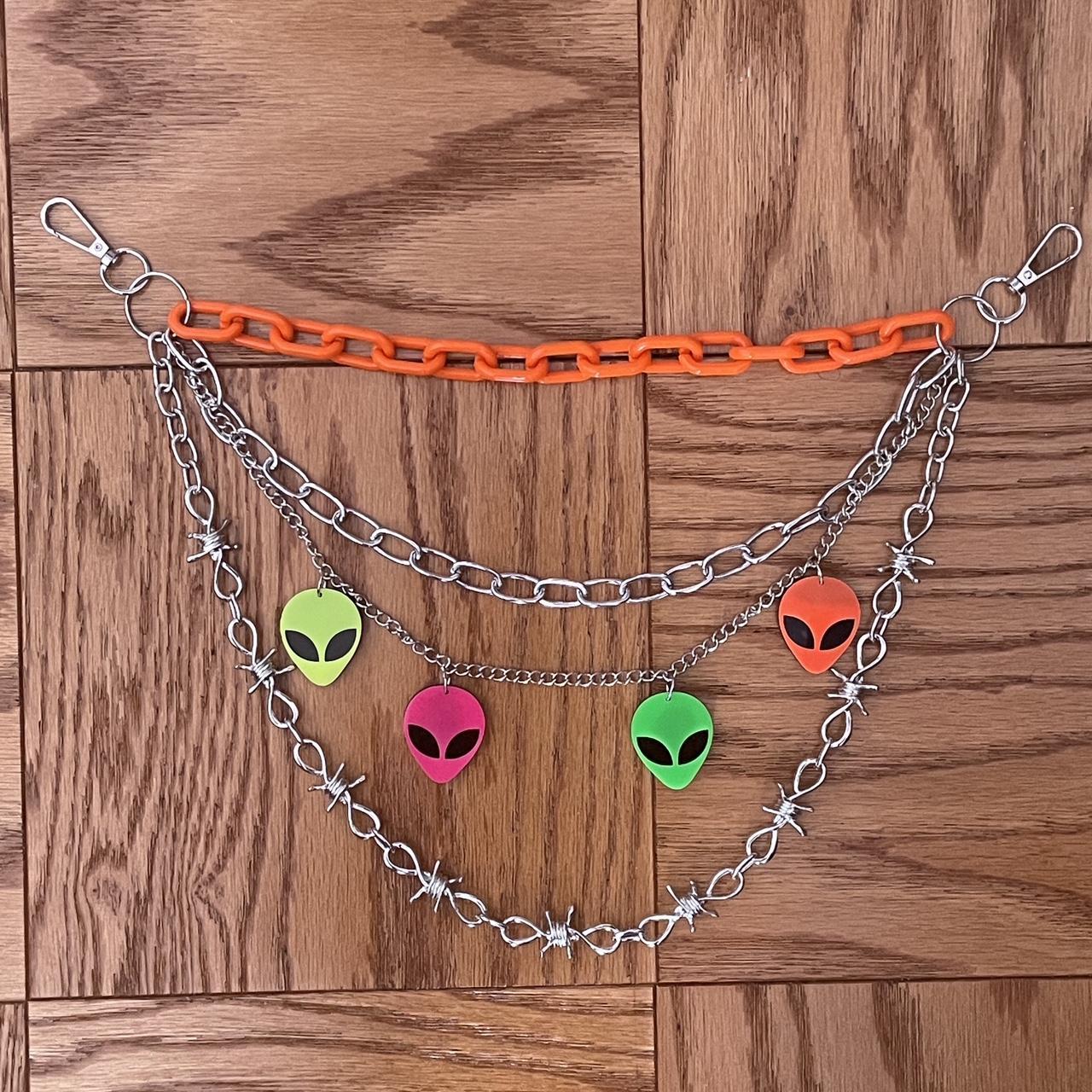 Colorful Alien multi layered pants chain, never... - Depop