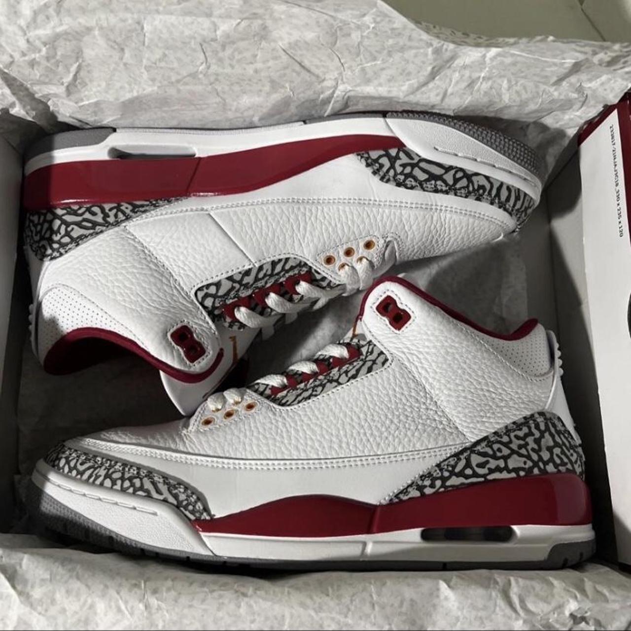 Jordan 3s Cardinal, red - Depop
