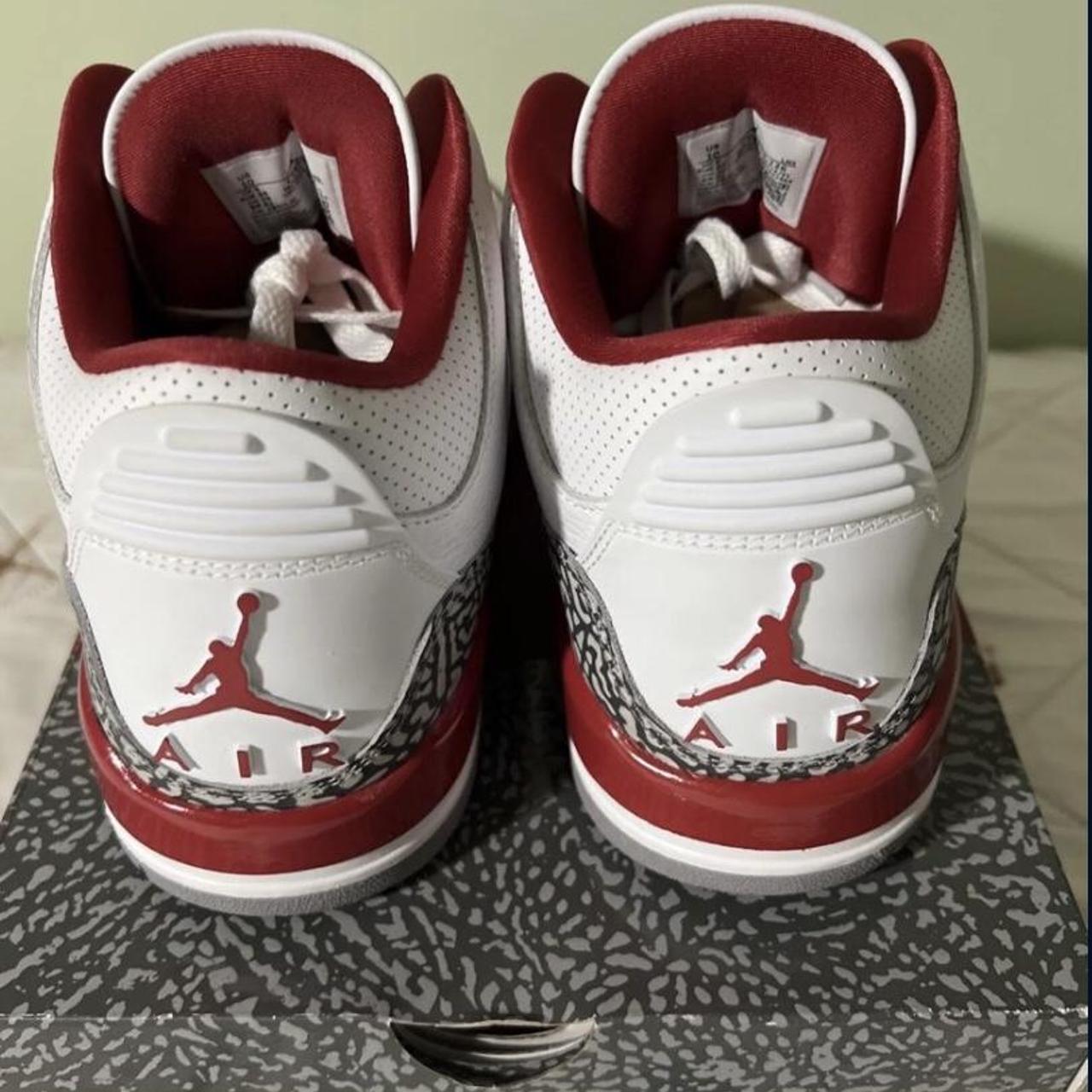 Jordan 3s Cardinal, red - Depop