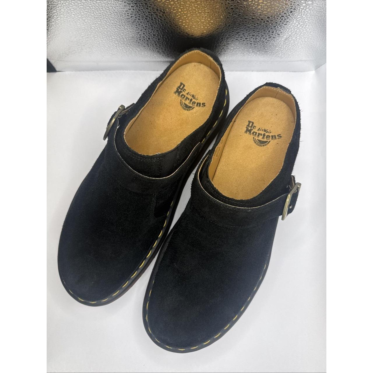 Dr. Martens Men's Isham Suede Mules Size 12 Black... | Depop