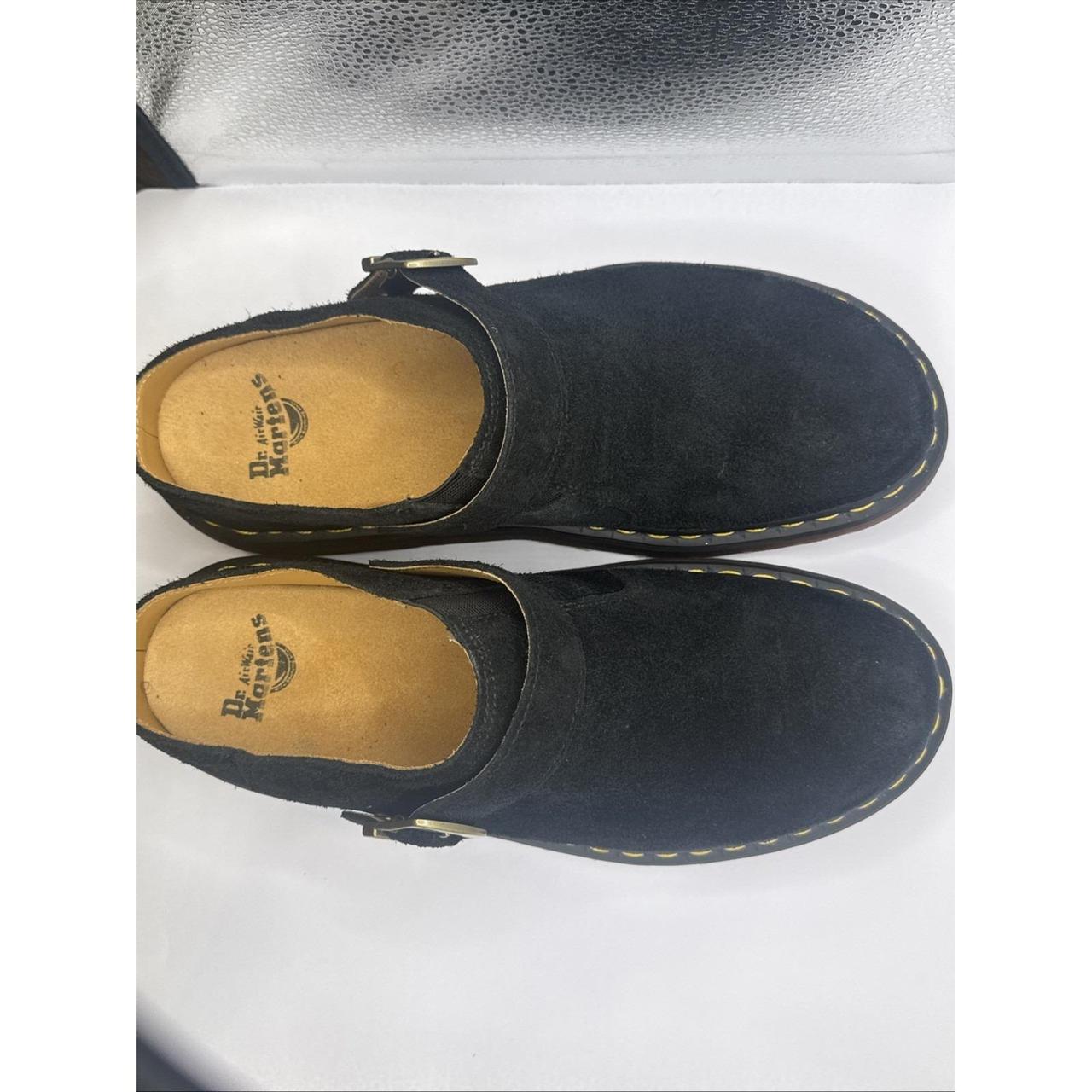 Dr. Martens Men's Isham Suede Mules Size 12 Black... | Depop