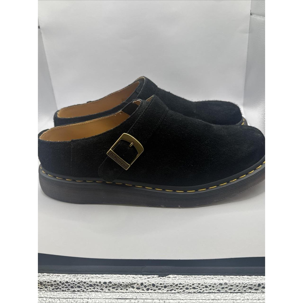 Dr. Martens Men's Isham Suede Mules Size 12 Black... | Depop