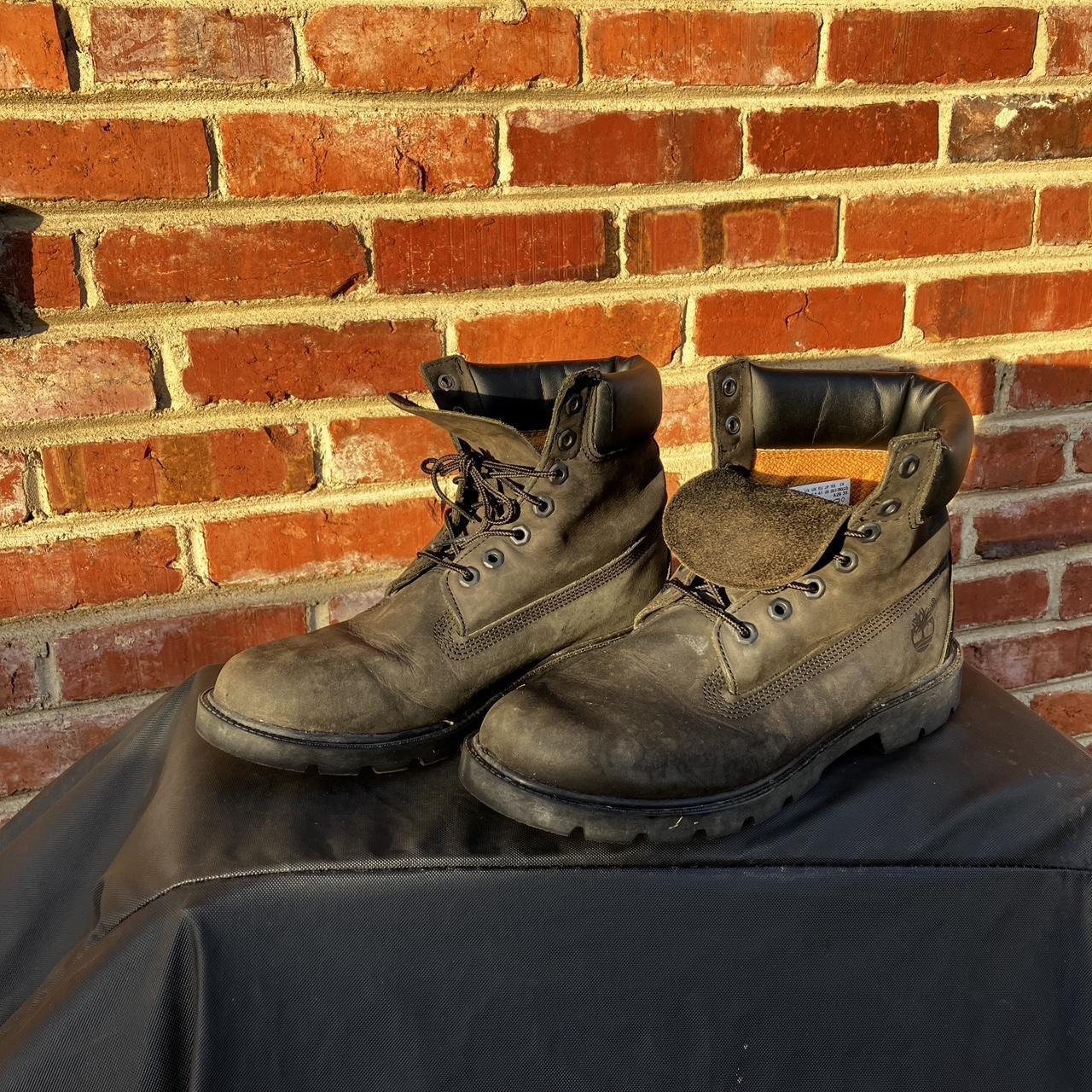 Black timberlands. Few dirt markes that can be... - Depop