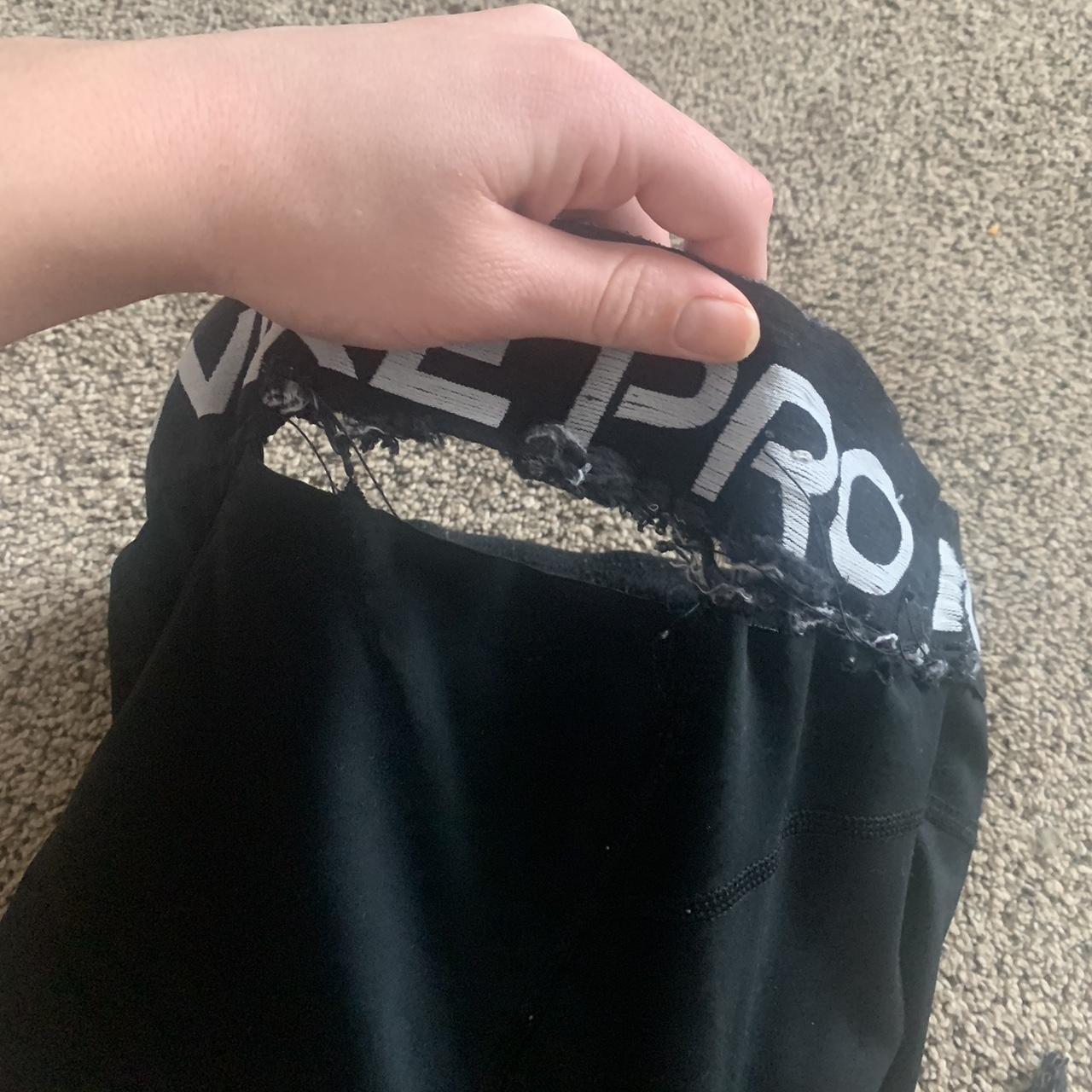 Black Nike pro shorts with hole that you can’t see... - Depop