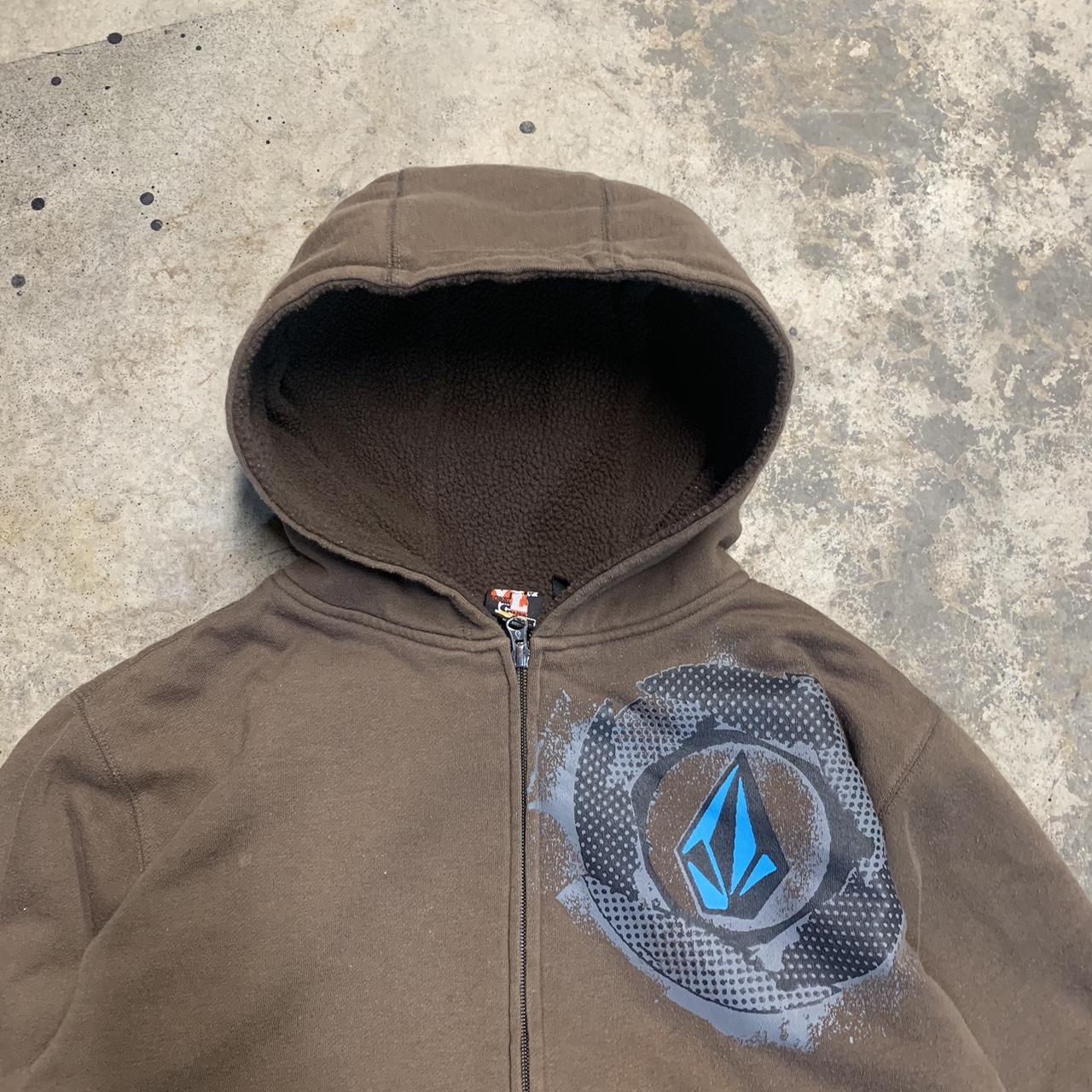 early 2000s brown volcom zip up size: large #y2k... - Depop