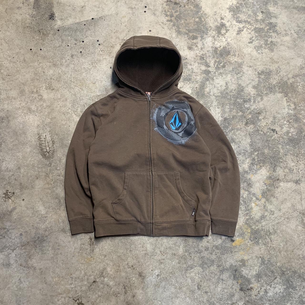 early 2000s brown volcom zip up size: large #y2k... - Depop