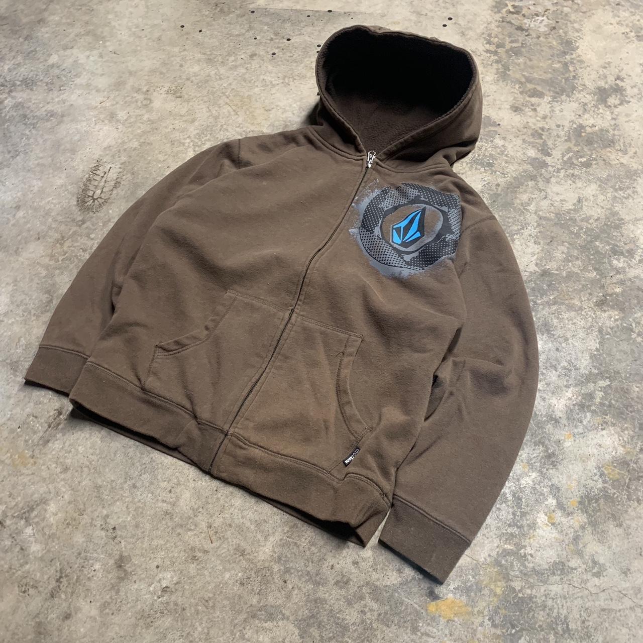 early 2000s brown volcom zip up size: large #y2k... - Depop