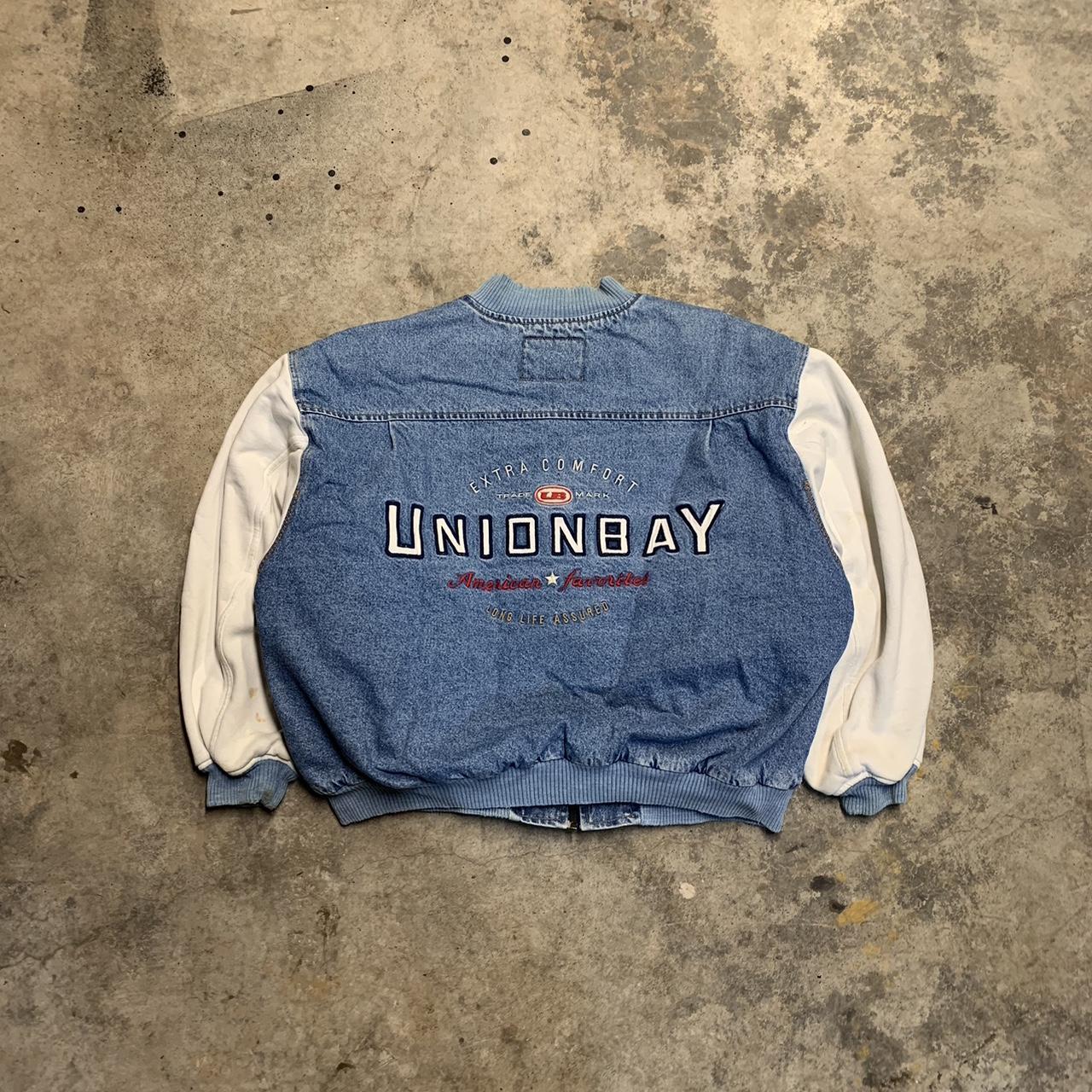 essential early 2000s unionbay denim jacket size:... - Depop