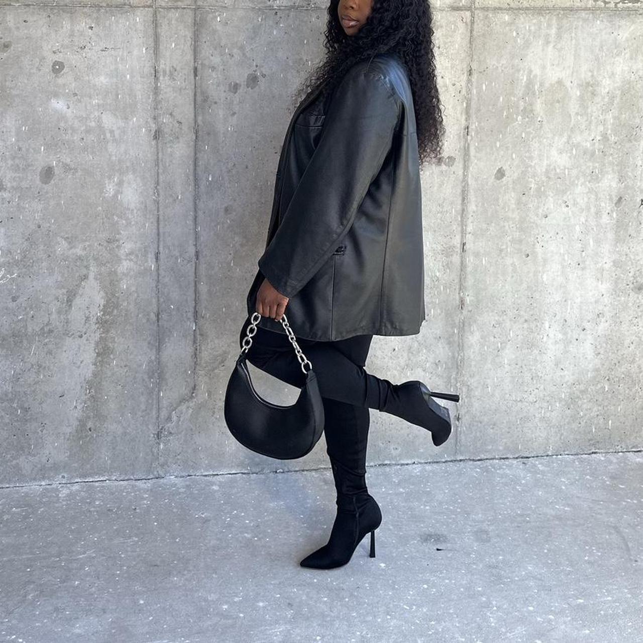 - forever 21 thigh high heel boots - worn only... - Depop