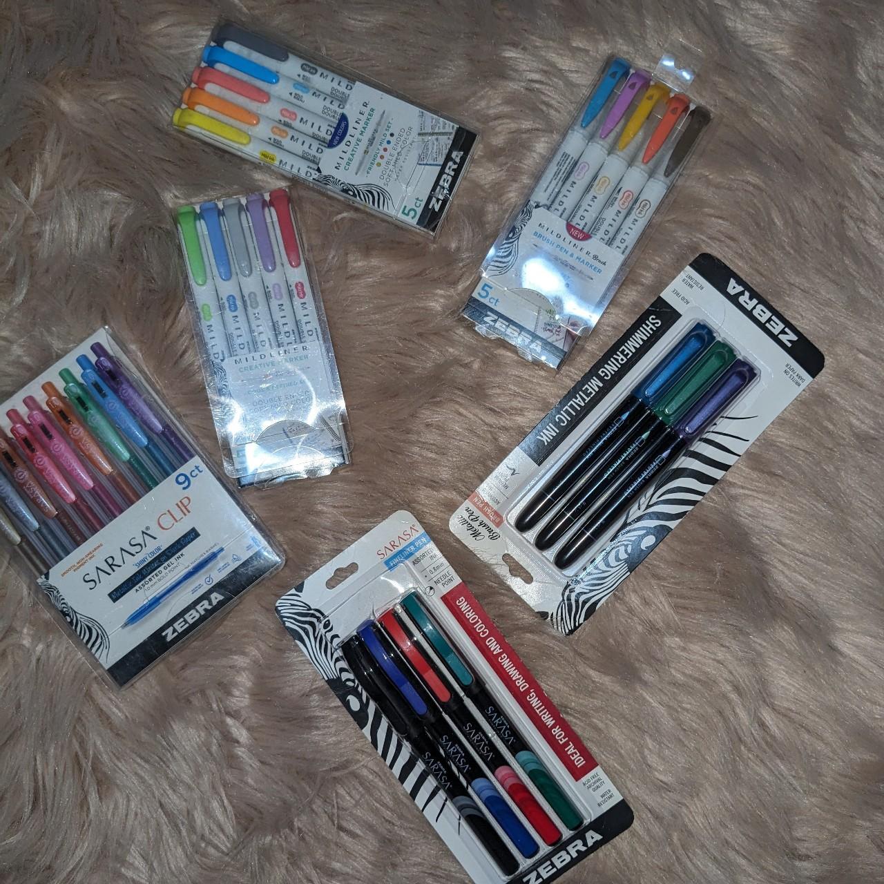 NEW ZEBRA MARKER/PEN BUNDLE •Includes: 9ct assorted... - Depop
