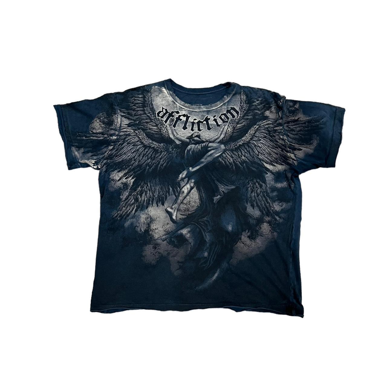 Affliction Grunge Tee - firee blue color - perfect... - Depop