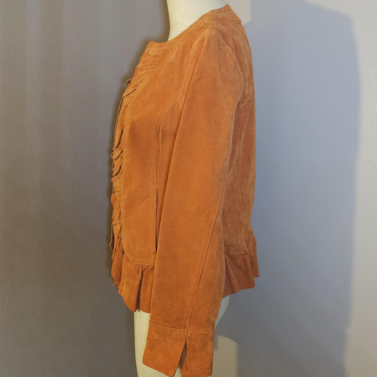 Vintage orange suede jacket! Has a small pen marking... - Depop