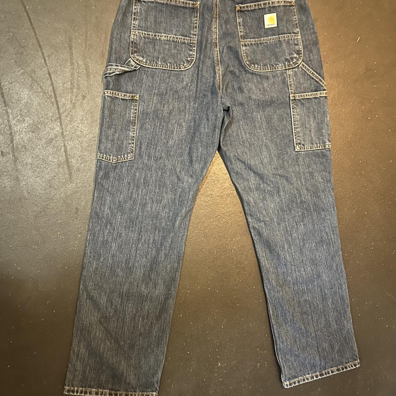 Some classic Carhart denim double knees, these got a... - Depop