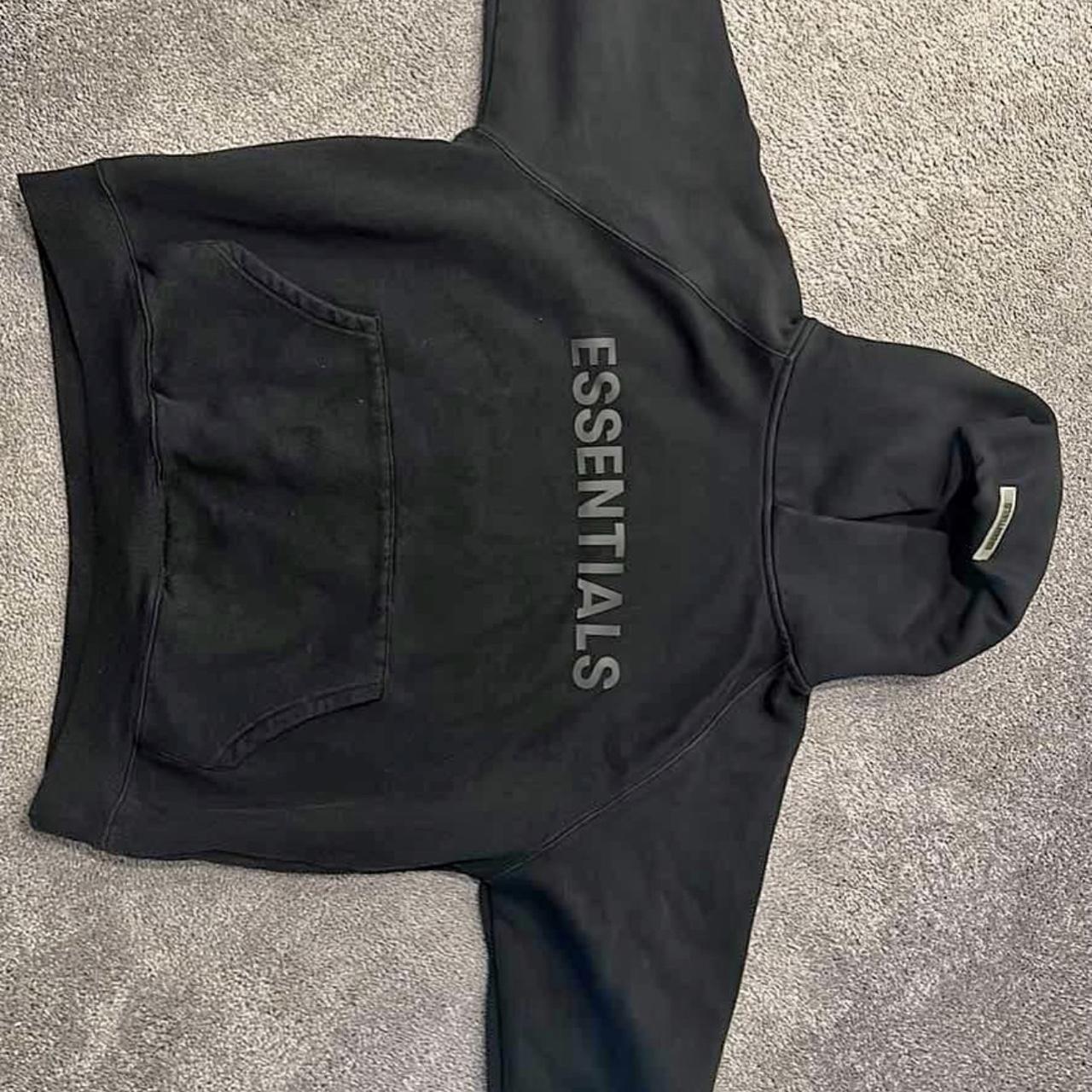 Black essentials hoodie brand new Unopened Large,... - Depop
