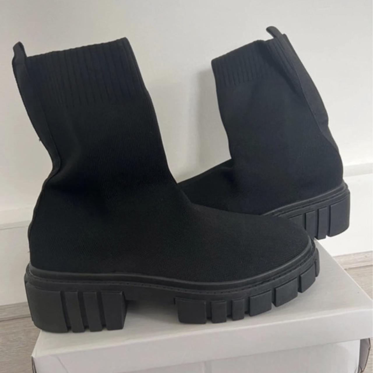 Black sock boots - size 6 Brand new, never been worn... - Depop