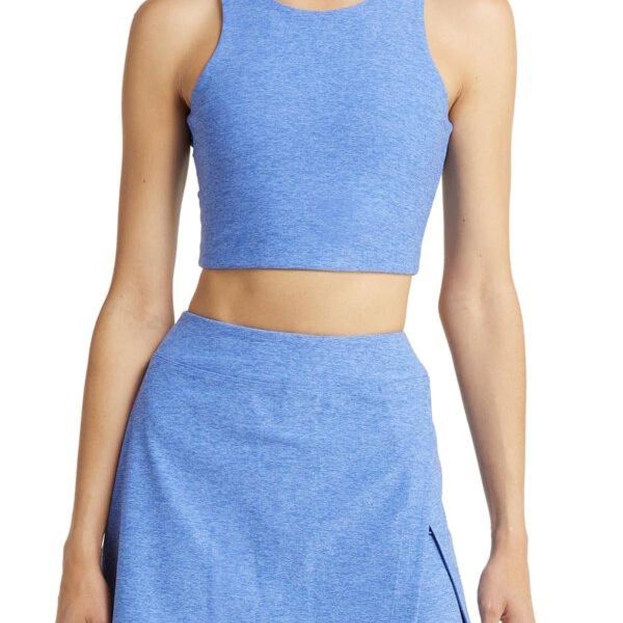 Venus Crop in blue. A light support V-back crop with... - Depop