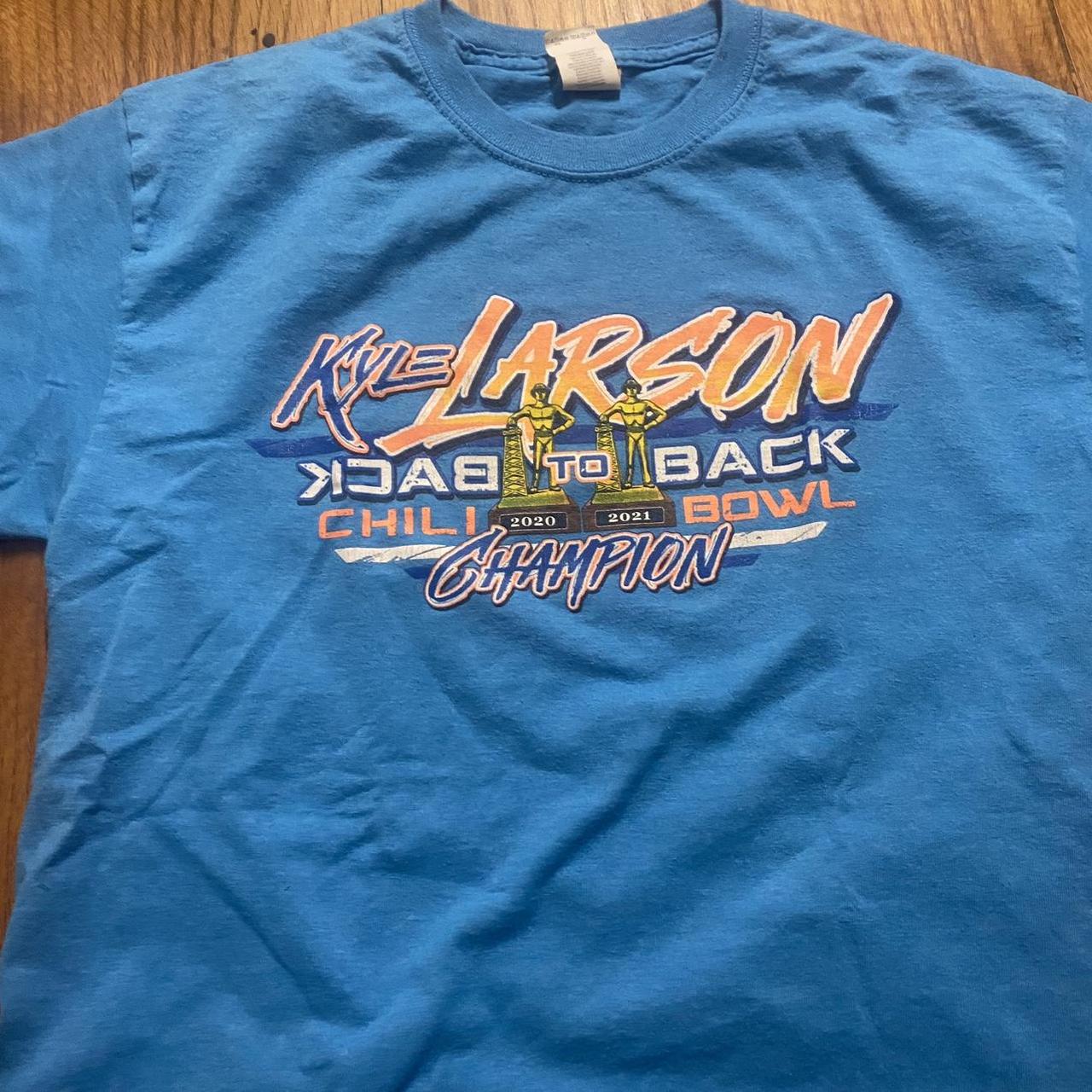 KYLE LARSON graphic T back to back chili bowl winner... - Depop