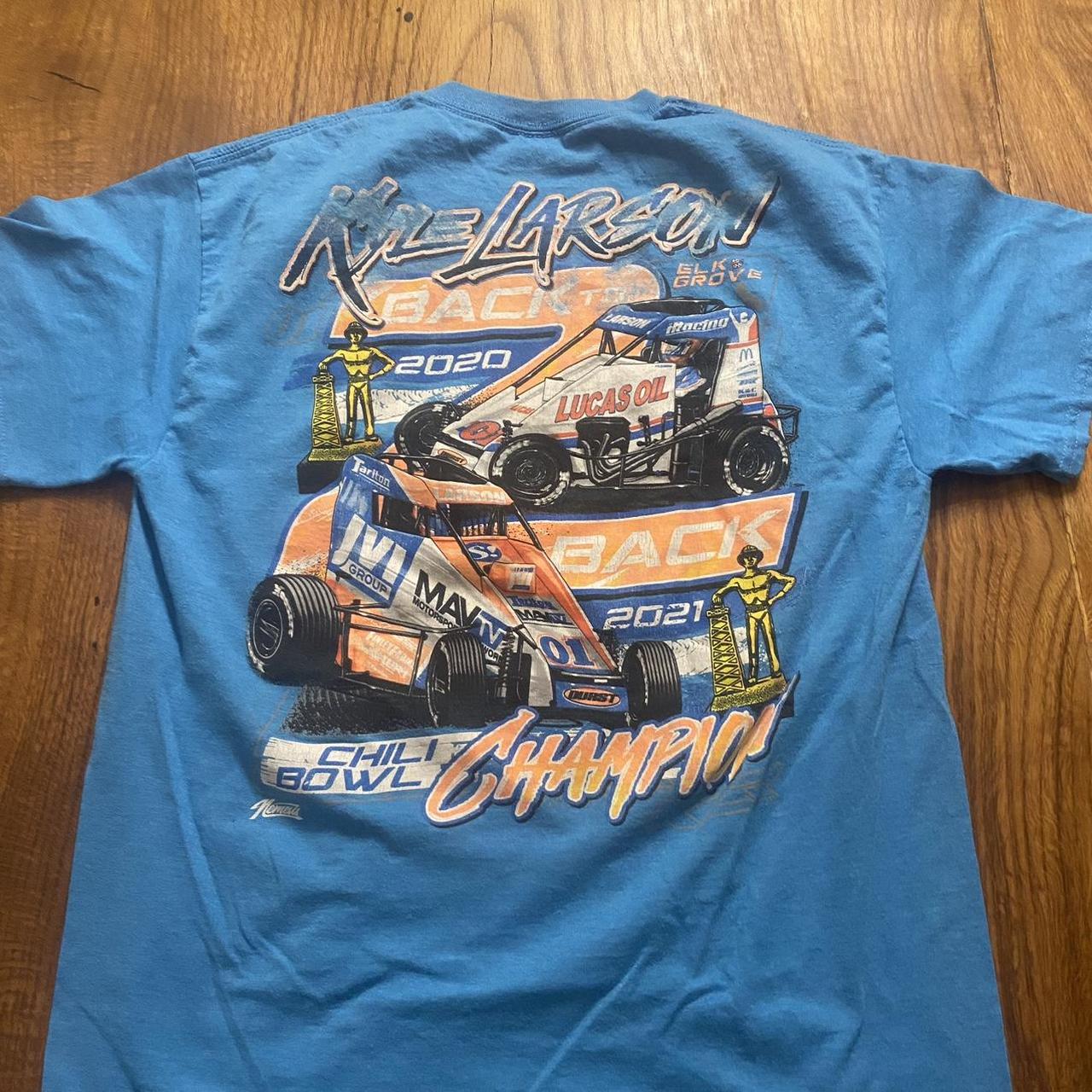 KYLE LARSON graphic T back to back chili bowl winner... - Depop