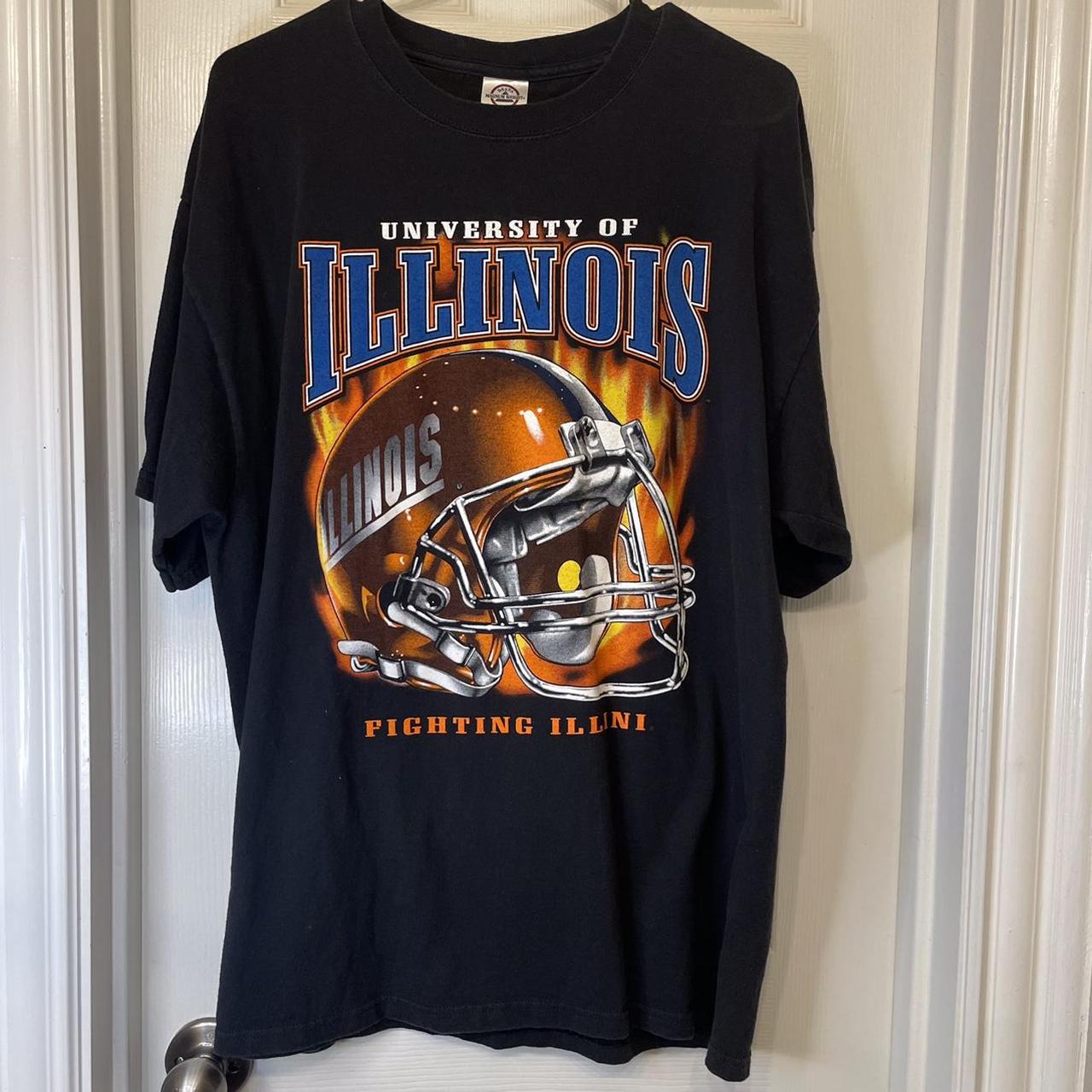 Vintage University Of Illinois helmet shirt Sz XL... - Depop