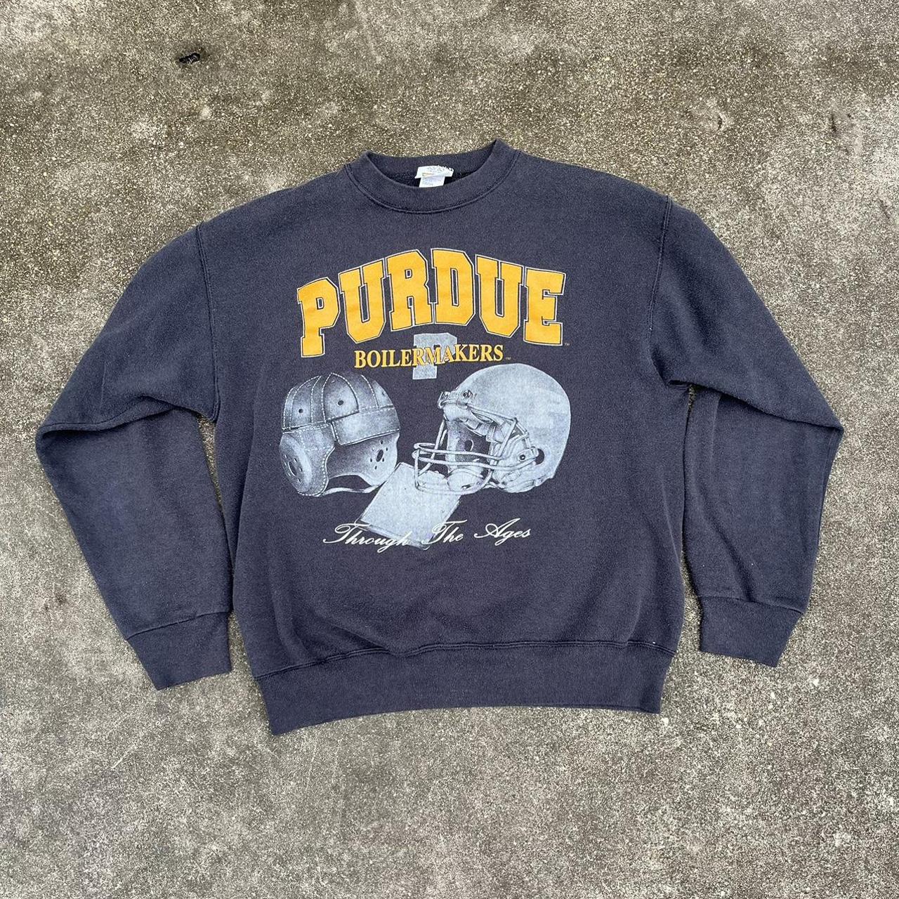 Vintage Purdue Football 90s Crewneck 20/20 sports -... - Depop