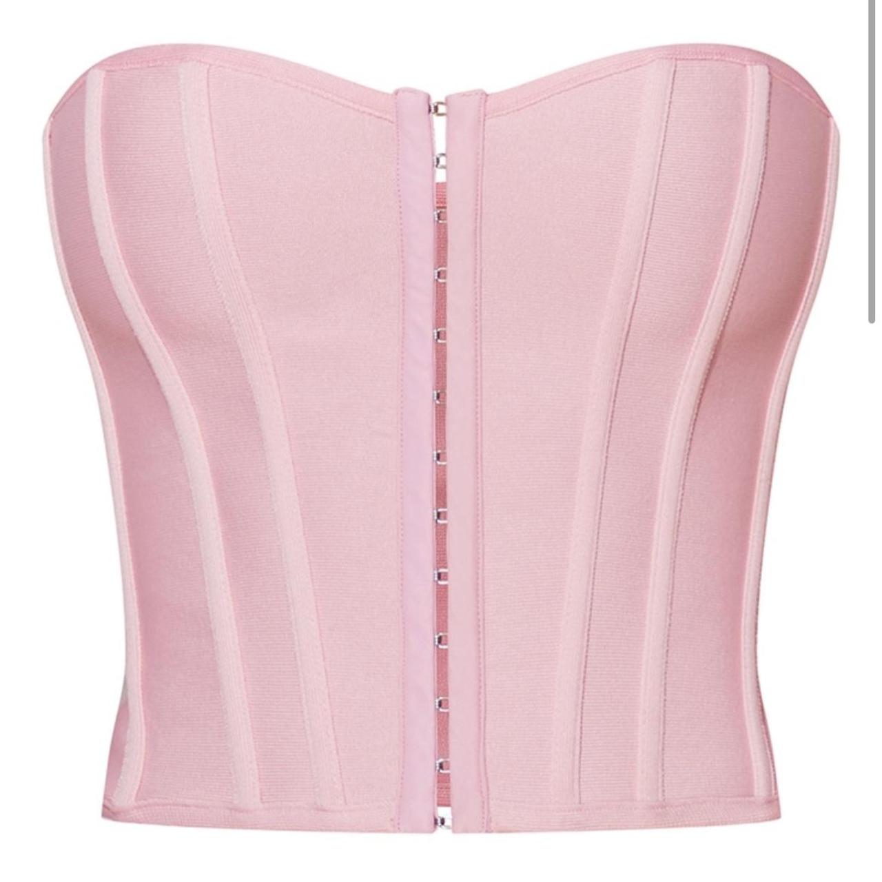 PLT - dusty pink bandage Hooke and eye structured... - Depop