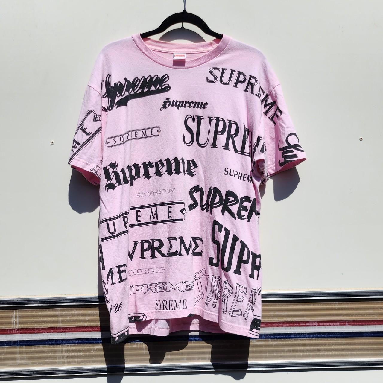 Rare Pink USA made Supreme t-shirt with Unique Wrap... - Depop