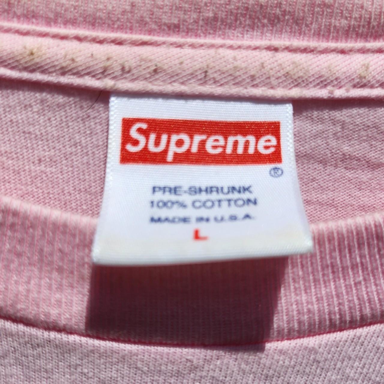 Rare Pink USA made Supreme t-shirt with Unique Wrap... - Depop