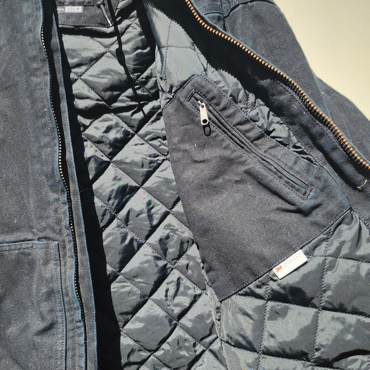 Rare Black Carhartt Zip Up work Jacket with Warm... - Depop