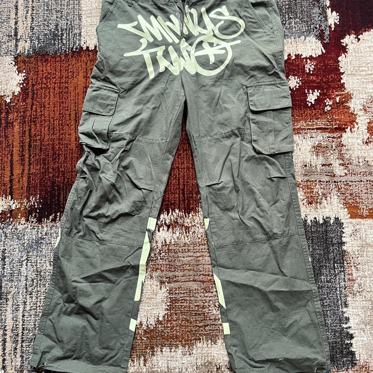 Minus two cargo jeans baggy fit extremely minor stain - Depop