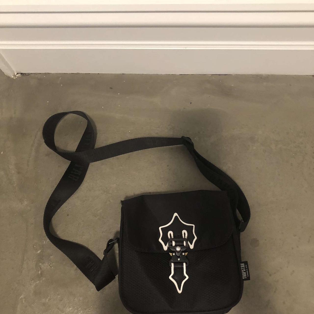 Reflective trapstar black and white cross body bag... | Depop