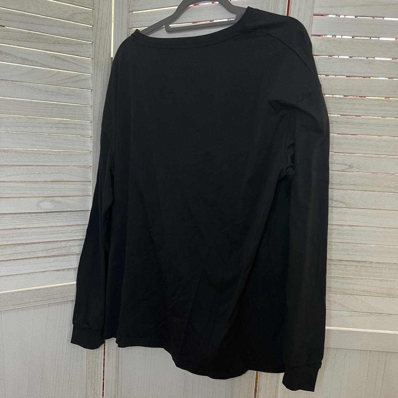 Plain black long sleeve top. Oversized fit size XL.... - Depop
