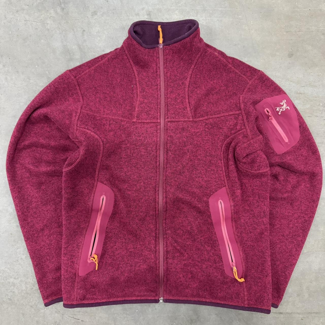 Y2K woman’s arc’teryx hot pink fleece zip up jacket... - Depop