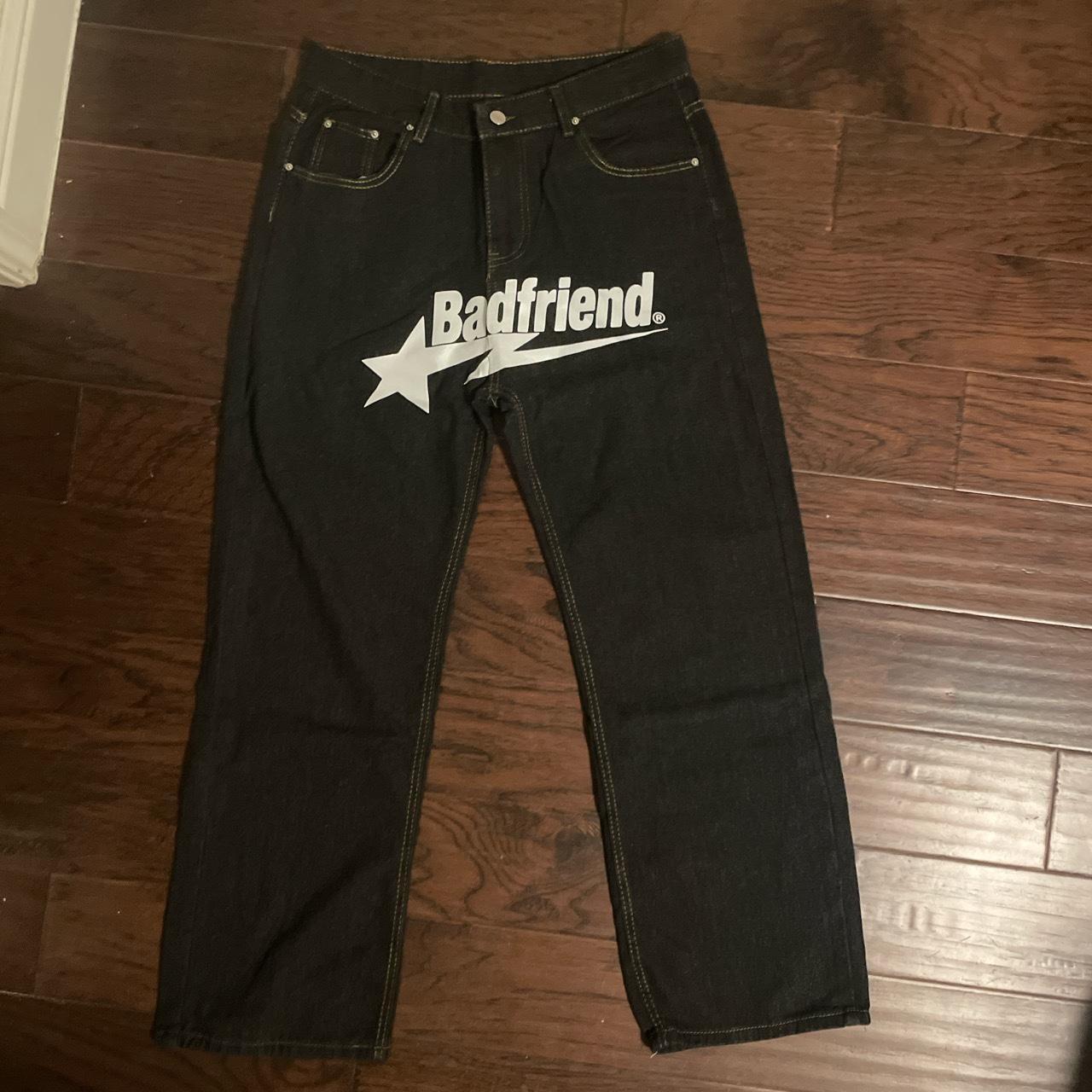 Black Badfriend inspired jeans baggy size 32 never... - Depop