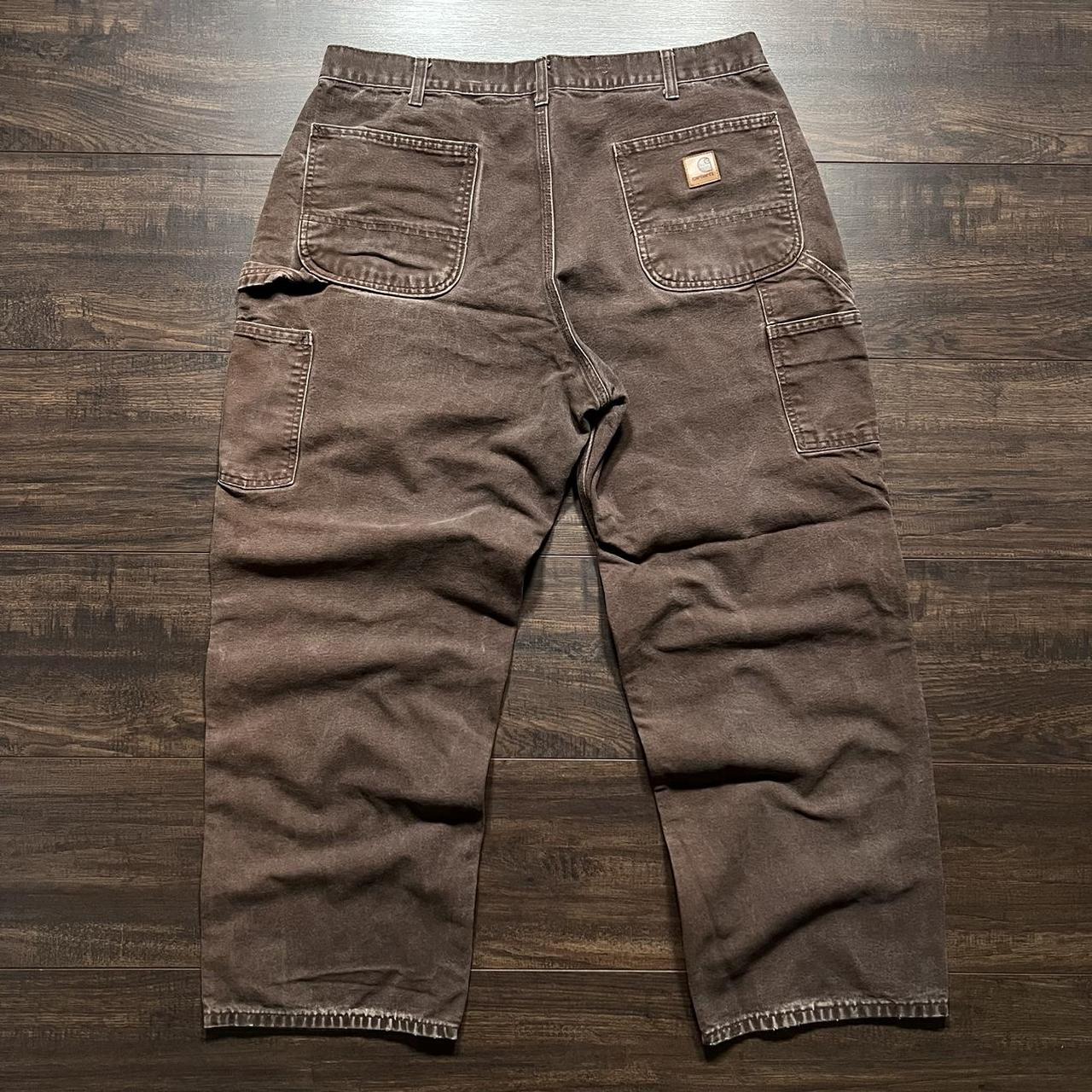 Chocolate Brown Carhartt Carpenter Pants Size -... - Depop