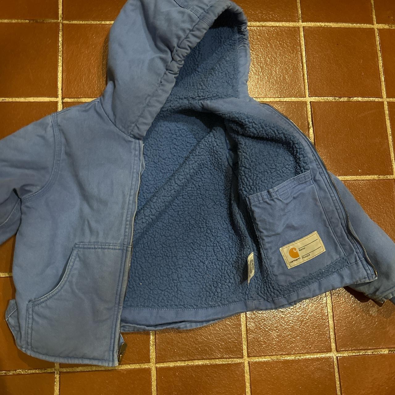 Baby blue carhartt jacket in great condition. Size... - Depop