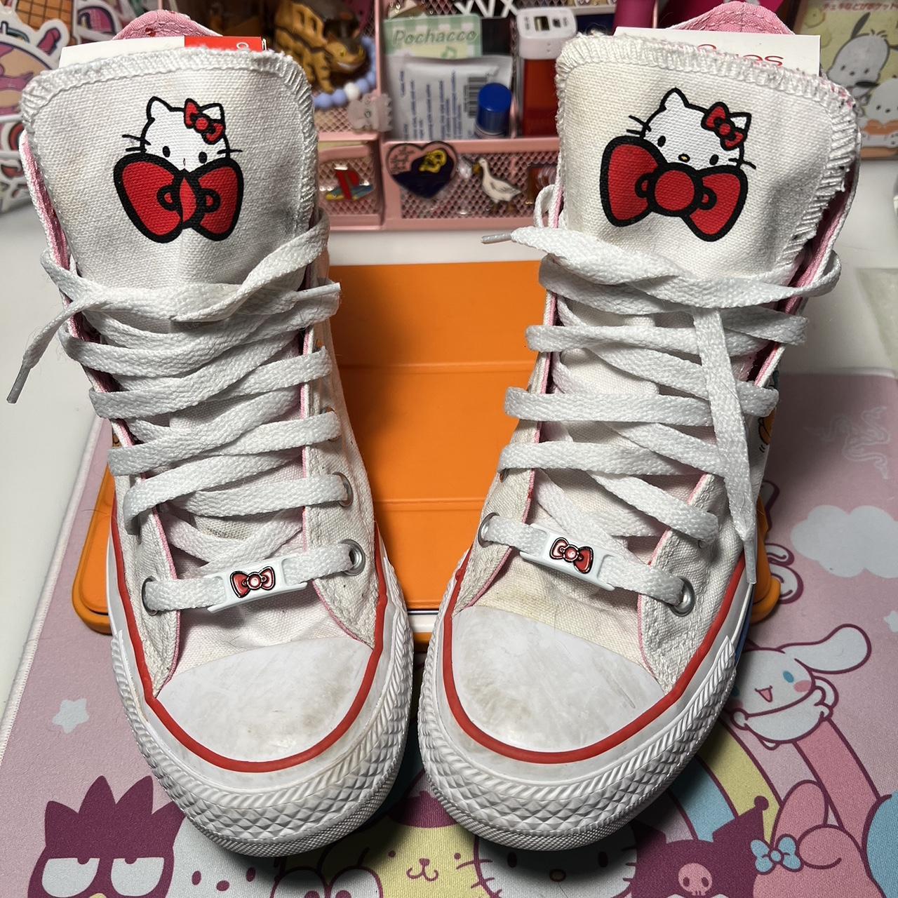 Hello Kitty High-top Converse • Women’s size 7 /... - Depop